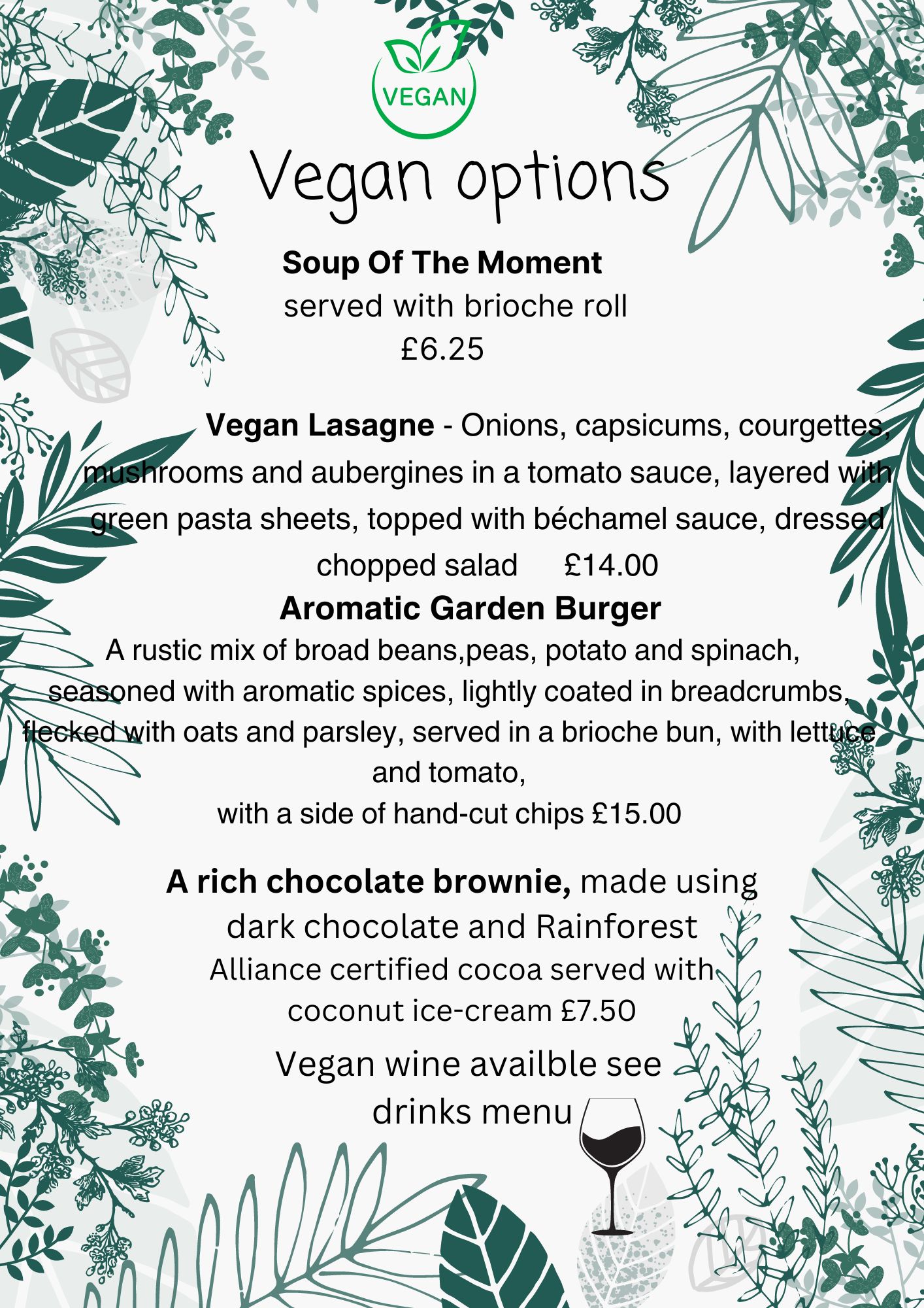 Our Menus
